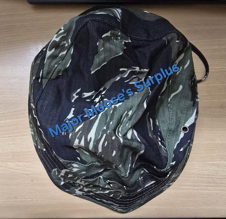 Vietnam War Short Brim JWS Tiger Stripe Camouflage Boonie Hat - Sz 7 1/ ...