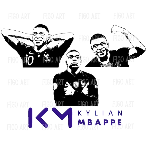 Kylian Mbappé Svg - Etsy Hong Kong
