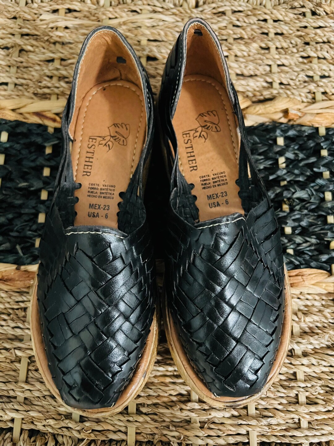 Artisanal Handwoven Leather Shoes | Weekender in Black | Esther Mexico ...