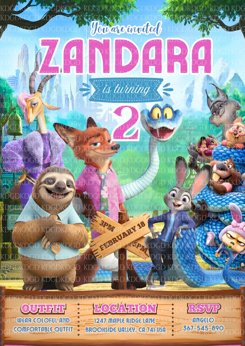 Zootopia 2 Invitation - Etsy