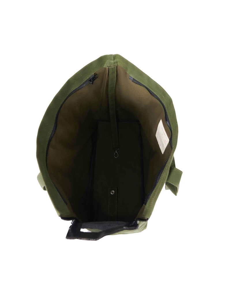 Olive Green Dog Carrier Bag, Cotton Canvas Pet Tote for Small Dogs up ...