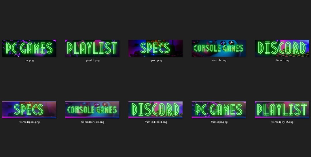 2 Style Sets of 5 Gaming Twitch Panels - Etsy