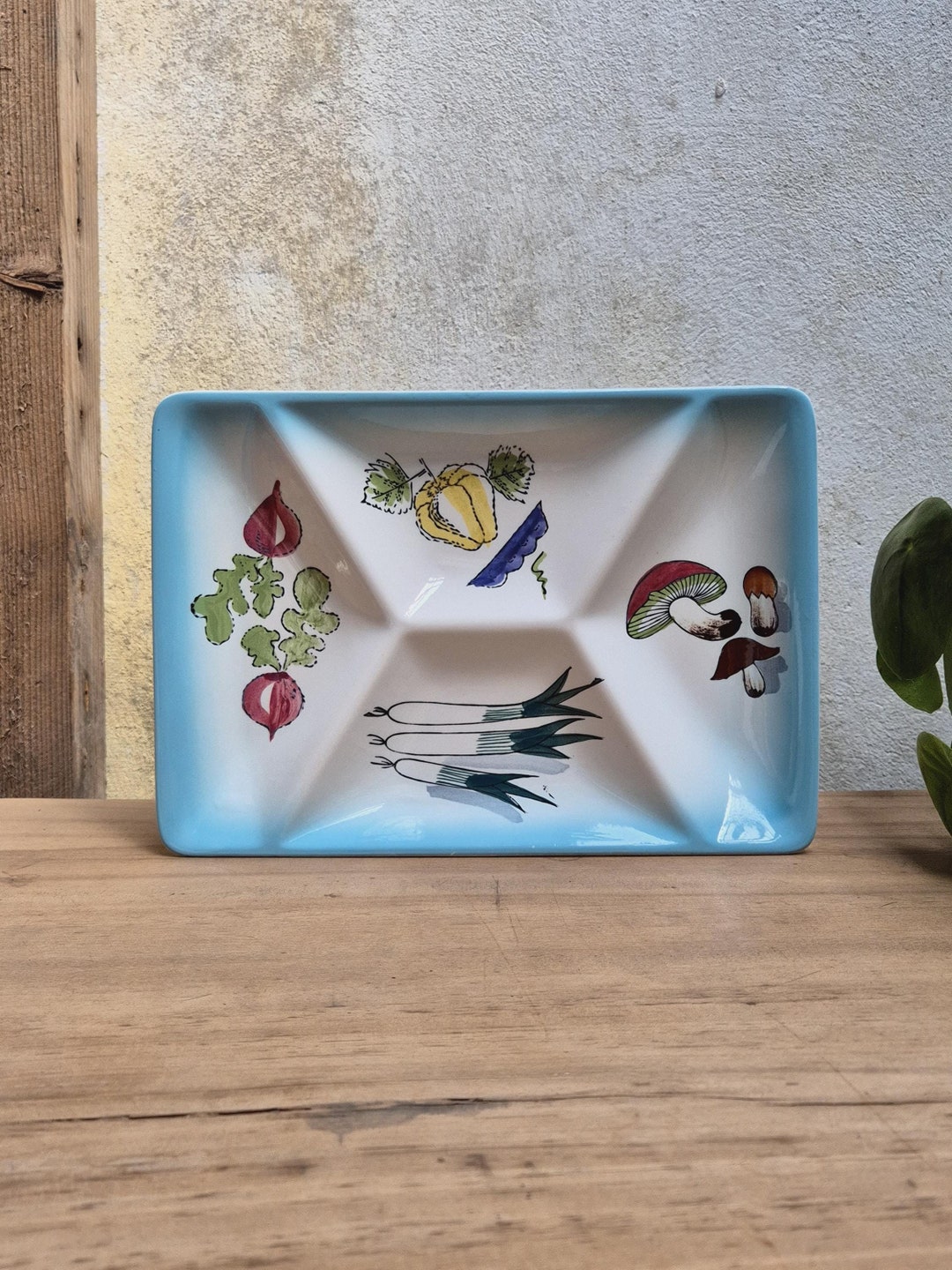 Vintage Ceramic Divided Dish Vegetable / Appetizer Serving Tray. - Etsy