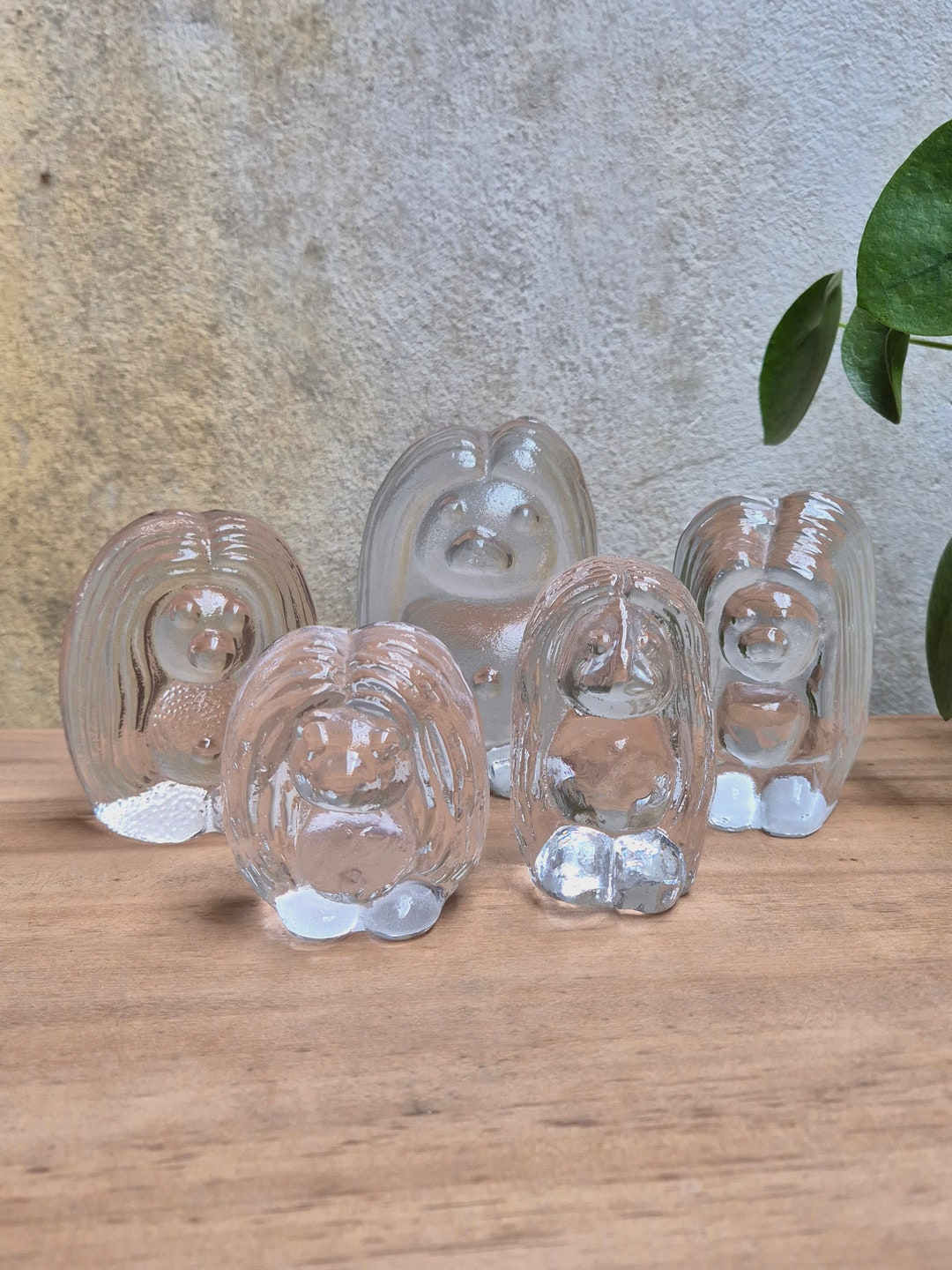 Bergdala Glasbruk Sweden Crystal Clear Glass Troll Figurine Family. - Etsy