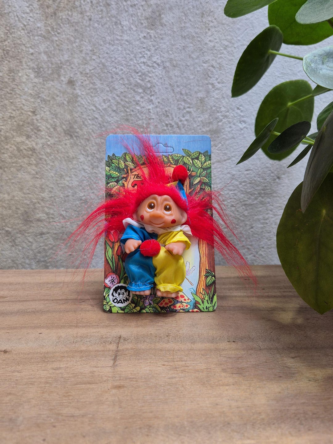 Vintage Thomas Dam Clown Troll 1985 Original Card Danish Design Made in ...