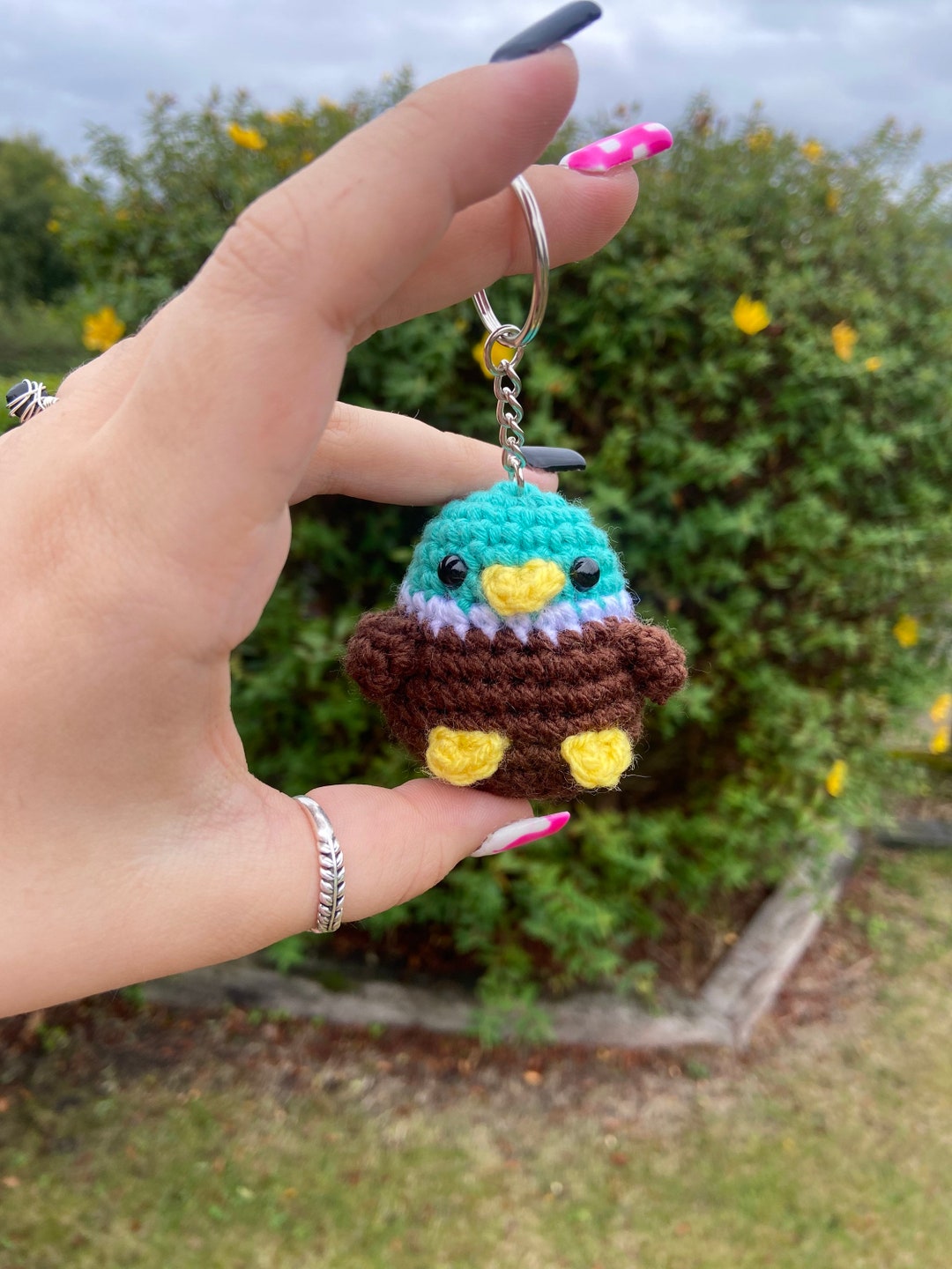 Small Crochet Mallard Duck Keychain - Etsy