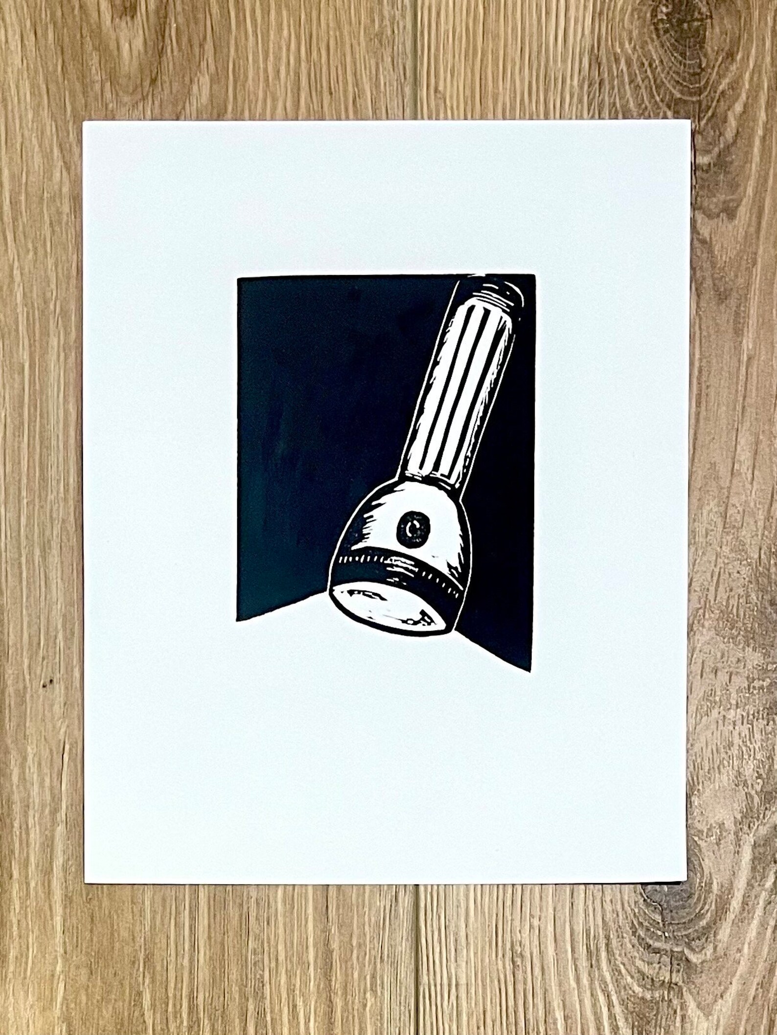 Flashlight Print, Handmade Block Print; 8"x10" - Etsy