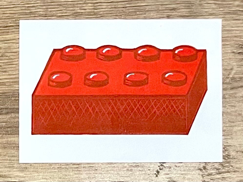 Lego® Block Print, Handmade Block Print; 5"x7" - Etsy