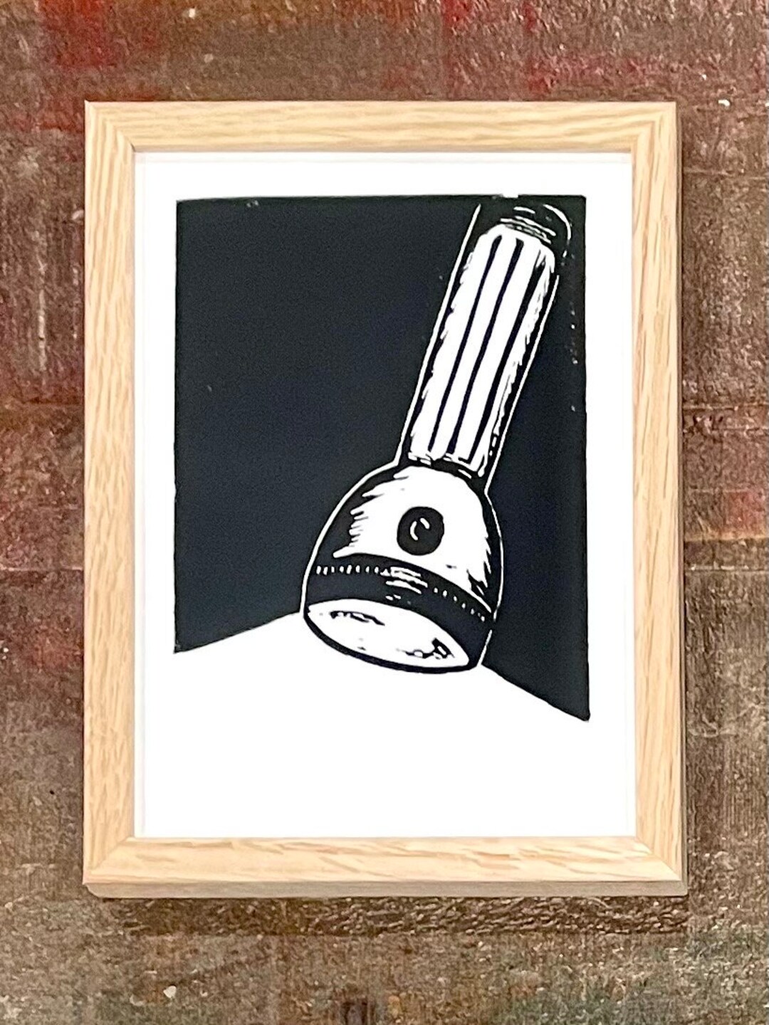 Flashlight Print, Handmade Block Print; 5"x7" - Etsy