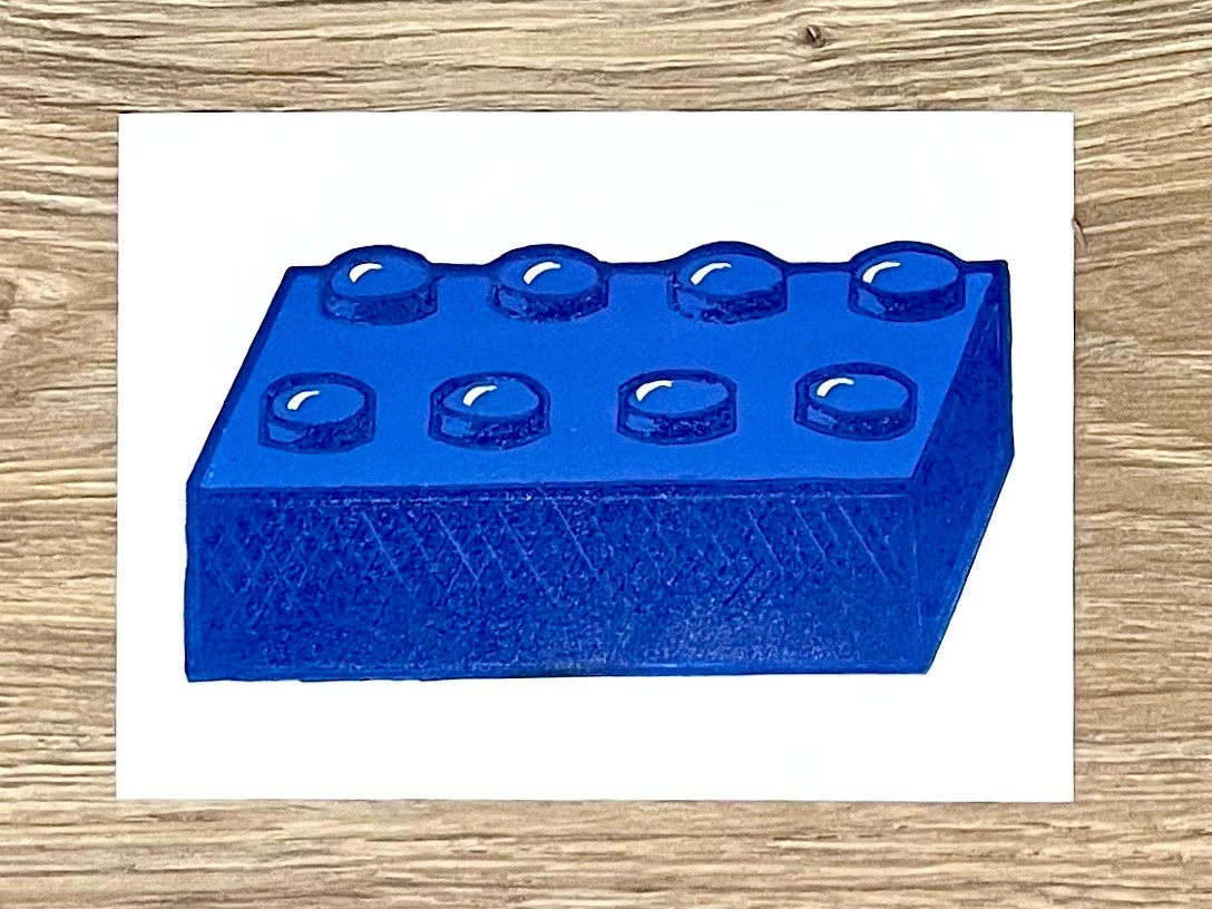 Lego® Block Print, Handmade Block Print; 5"x7" - Etsy