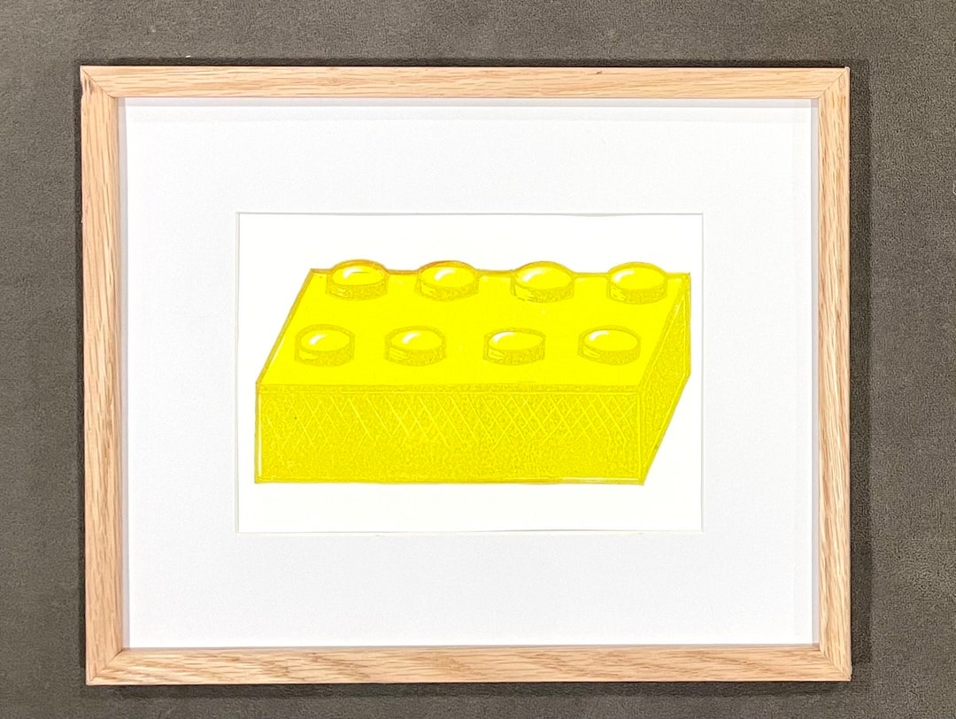 Lego® Block Print, Handmade Block Print; 5"x7" - Etsy