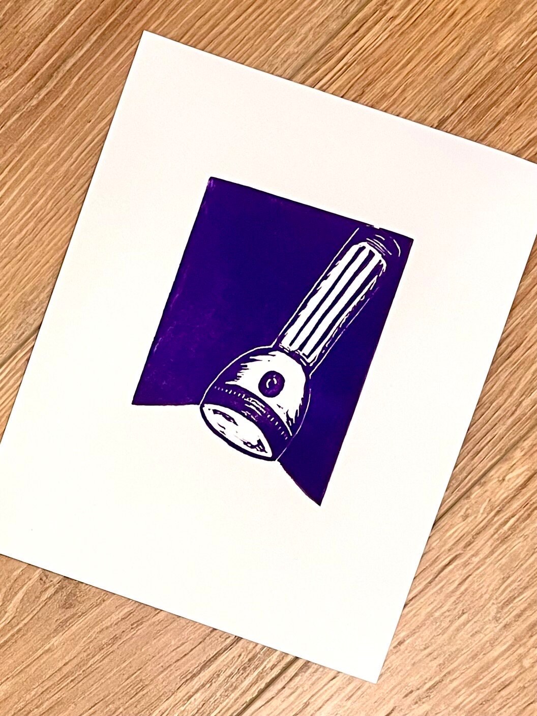 Flashlight Print, Handmade Block Print; 8"x10" - Etsy