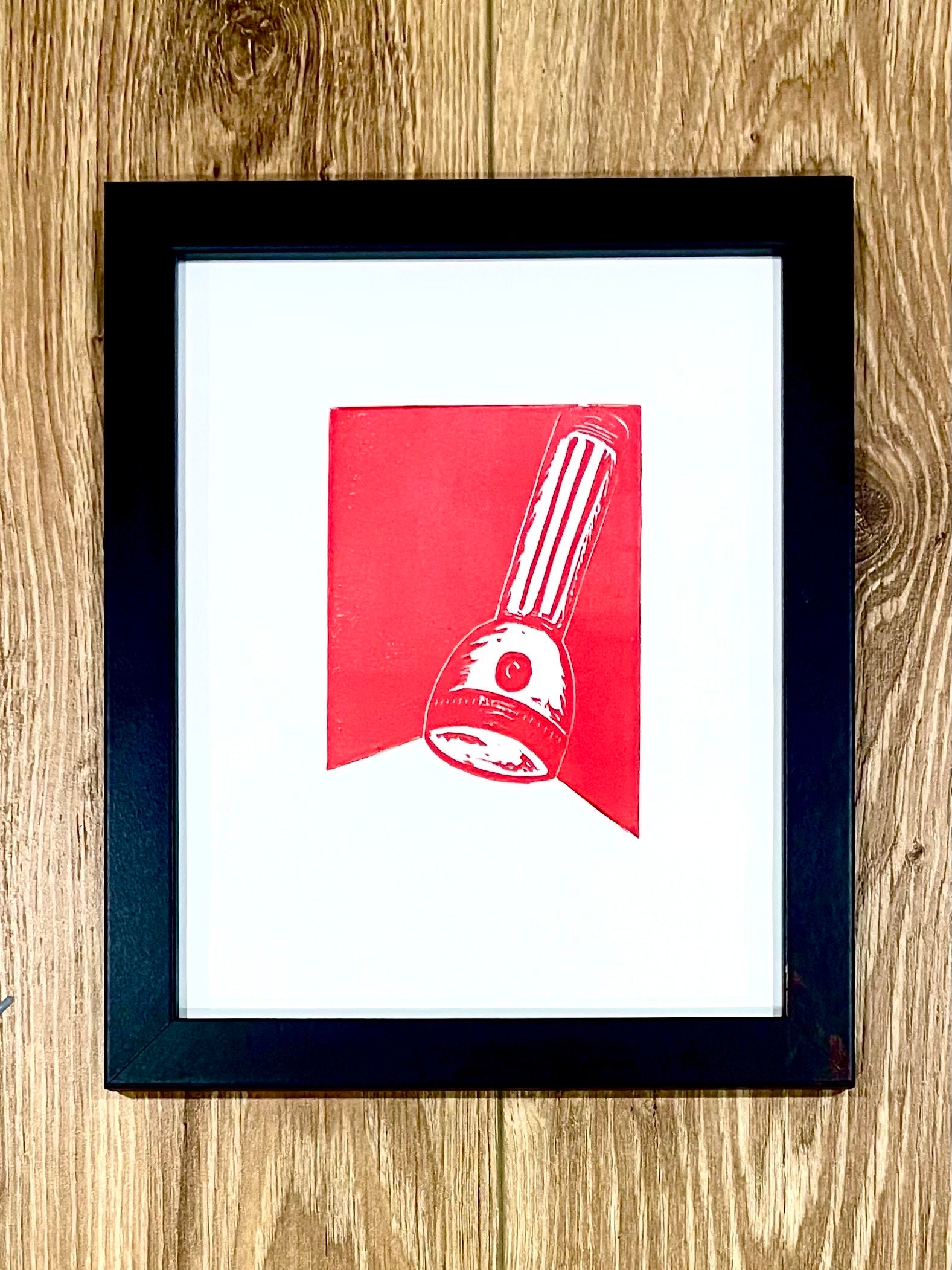 Flashlight Print, Handmade Block Print; 8"x10" - Etsy