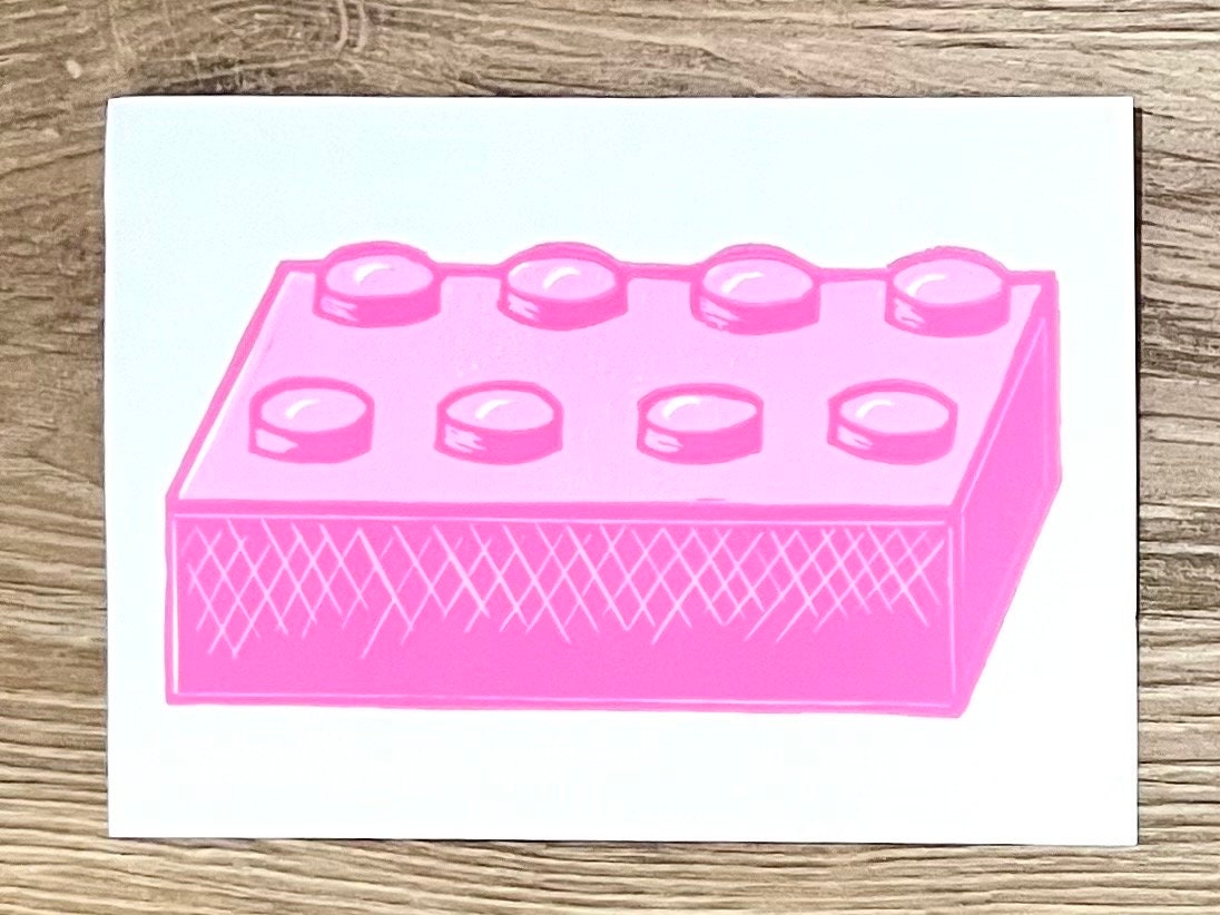 Lego® Block Print, Handmade Block Print; 5"x7" - Etsy