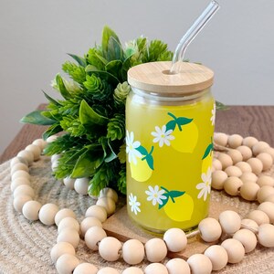 Lemon Glass Cup | Summer Iced Coffee Glass | Fruit Beer Can Glass | Cup ...