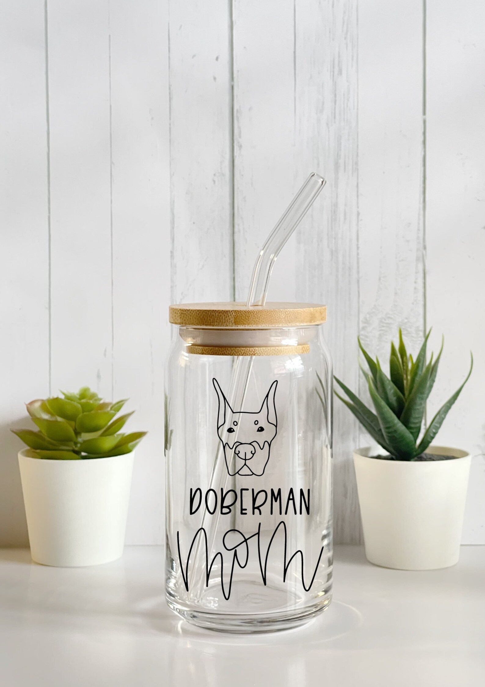Doberman Mom Doberman Lover Dog Mom Cup Iced Coffee Cup - Etsy