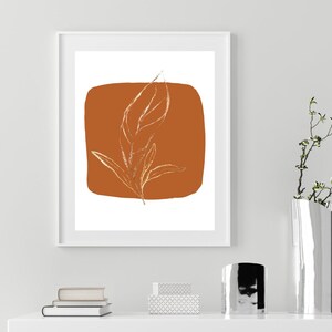 Navy & Burnt Orange Botanical Prints, Gallery Wall Set, Living Room ...