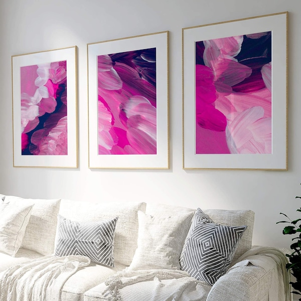 Pink Abstract Wall Art - Etsy UK