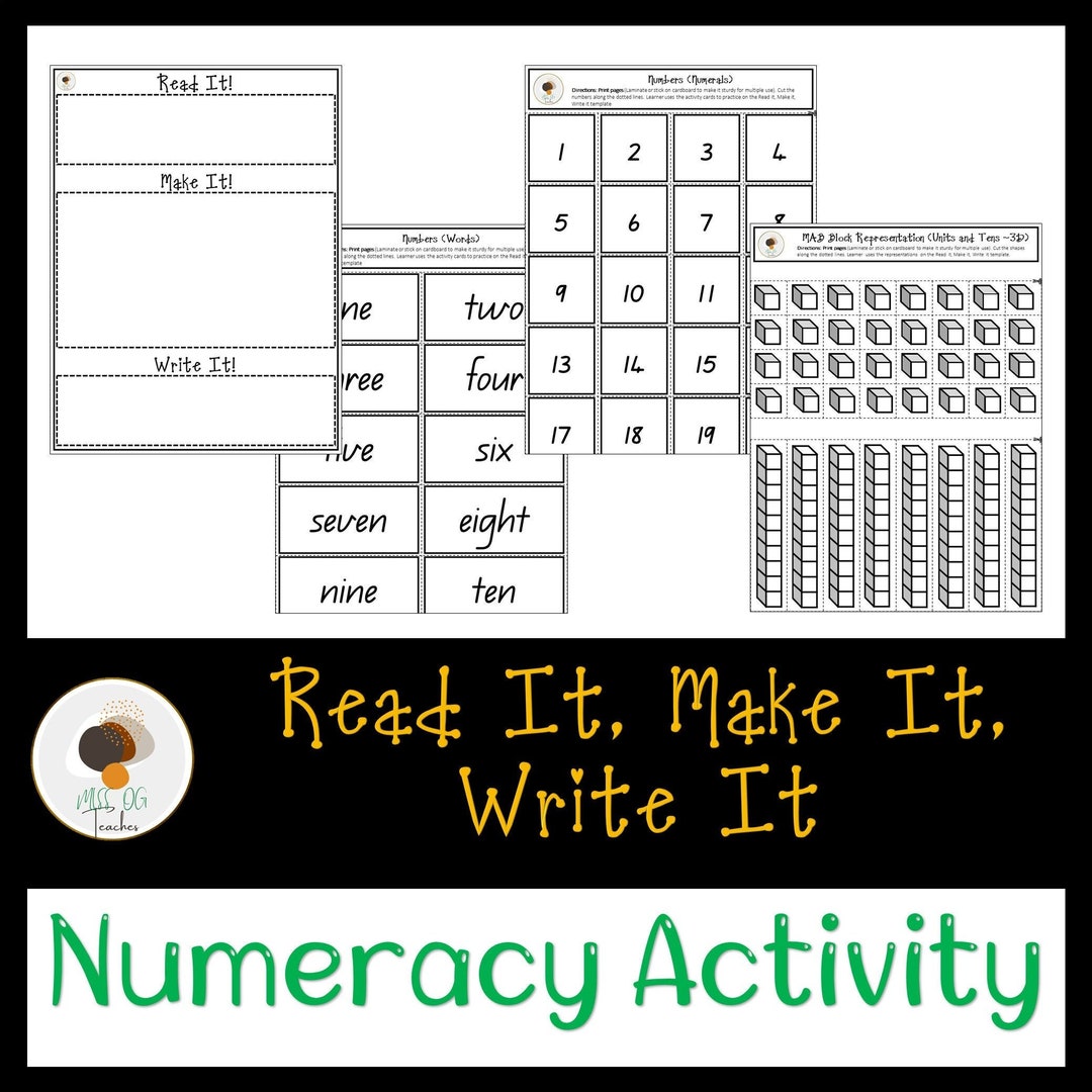 Read It Make It Write It numeracy Activity - Etsy