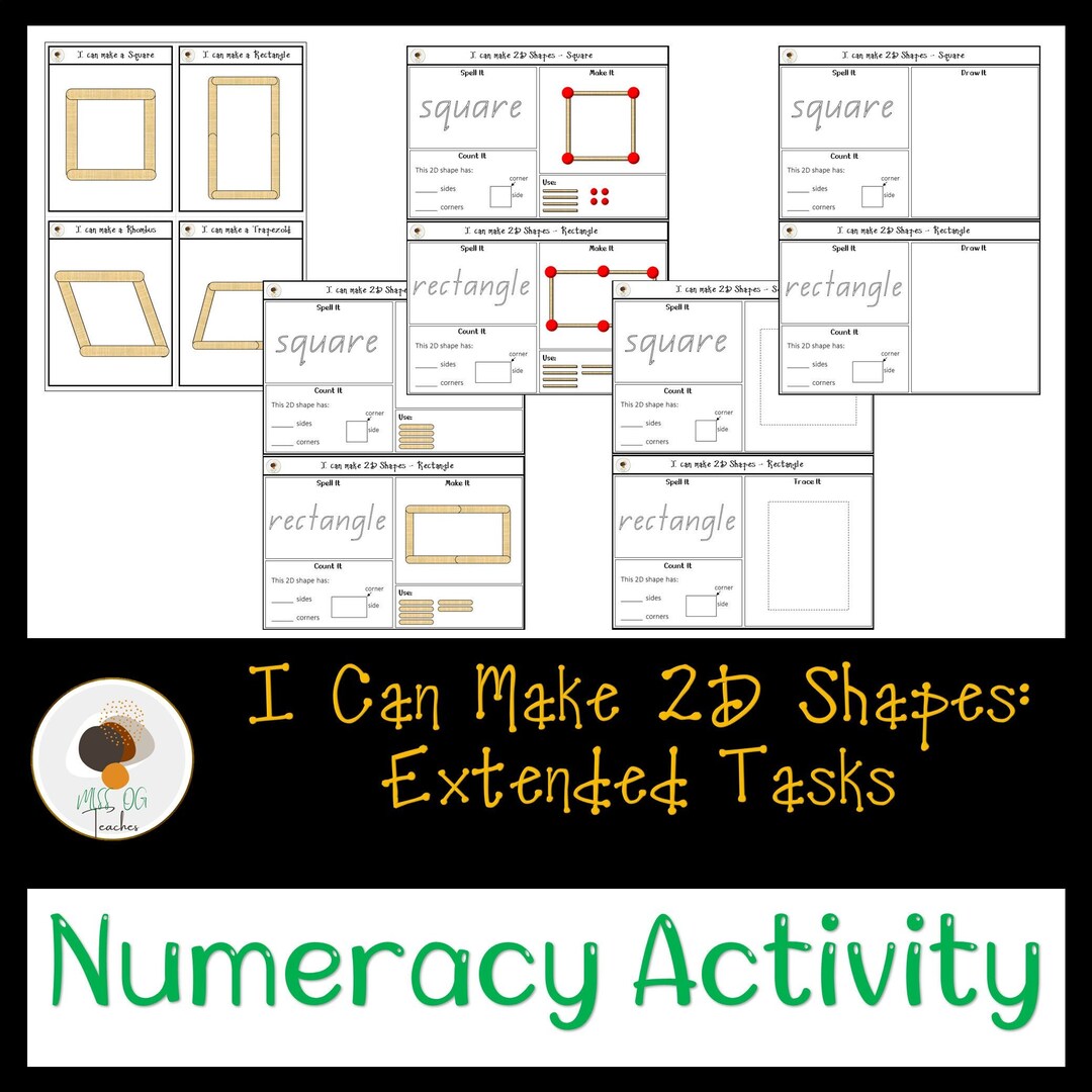 I Can Make 2D Shapes numeracy Activity - Etsy