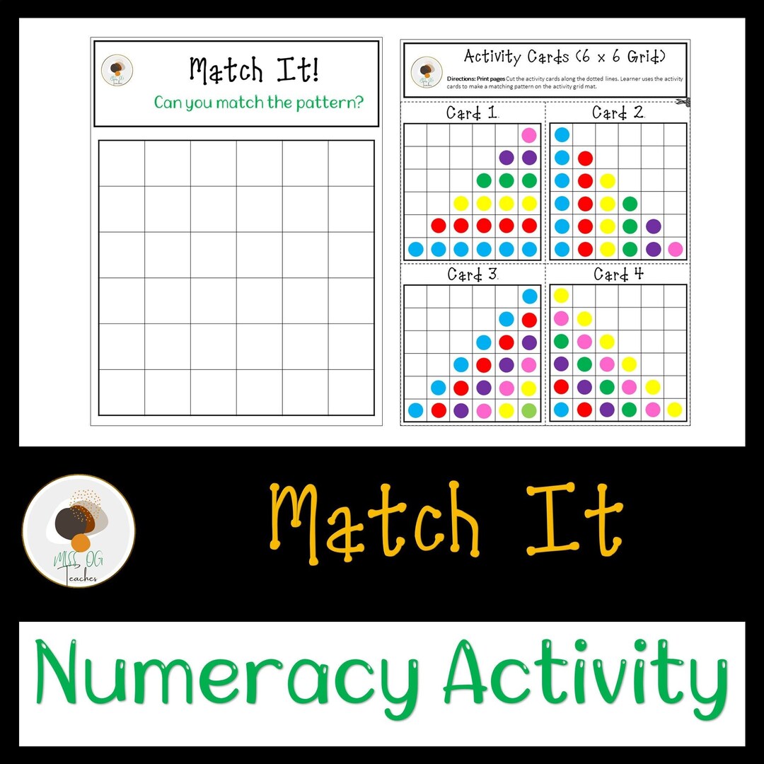 Match It numeracy Game - Etsy