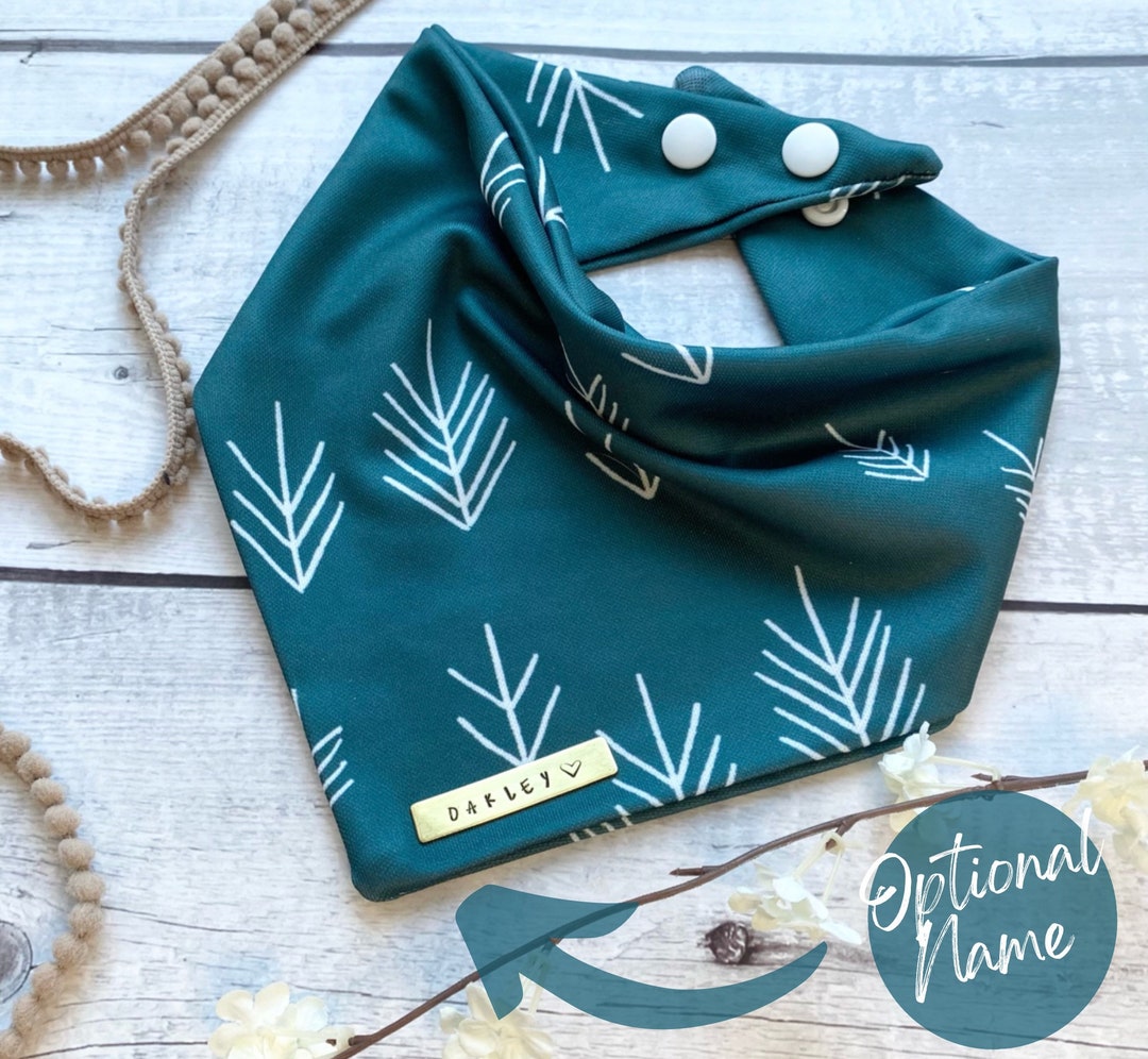 Forest Pine Teal Green Dog Bandana // Bandana With Snaps / Bandana With ...