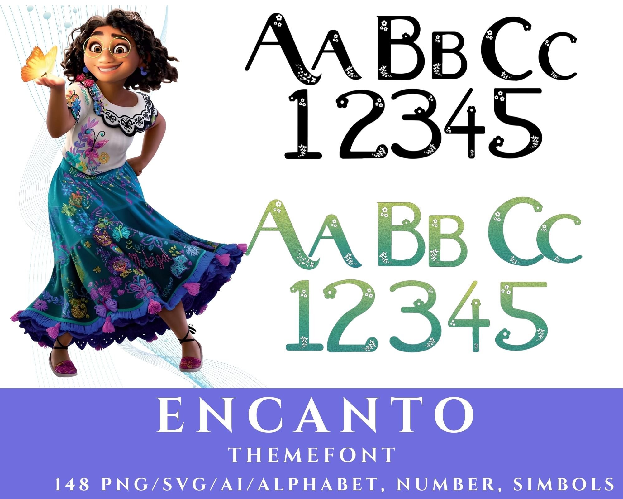 Encanto font Svg Png AI Clipart Instant Digital Download - Etsy México
