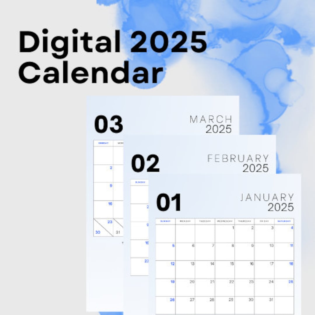 Digital 2025 Calendar | Printable Monthly Planner | Minimalist ...