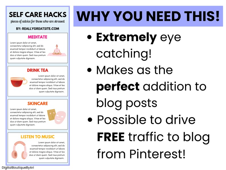 5 SELF-CARE INFOGRAPHICS! Perfect for Self Help Bloggers and Self Care ...