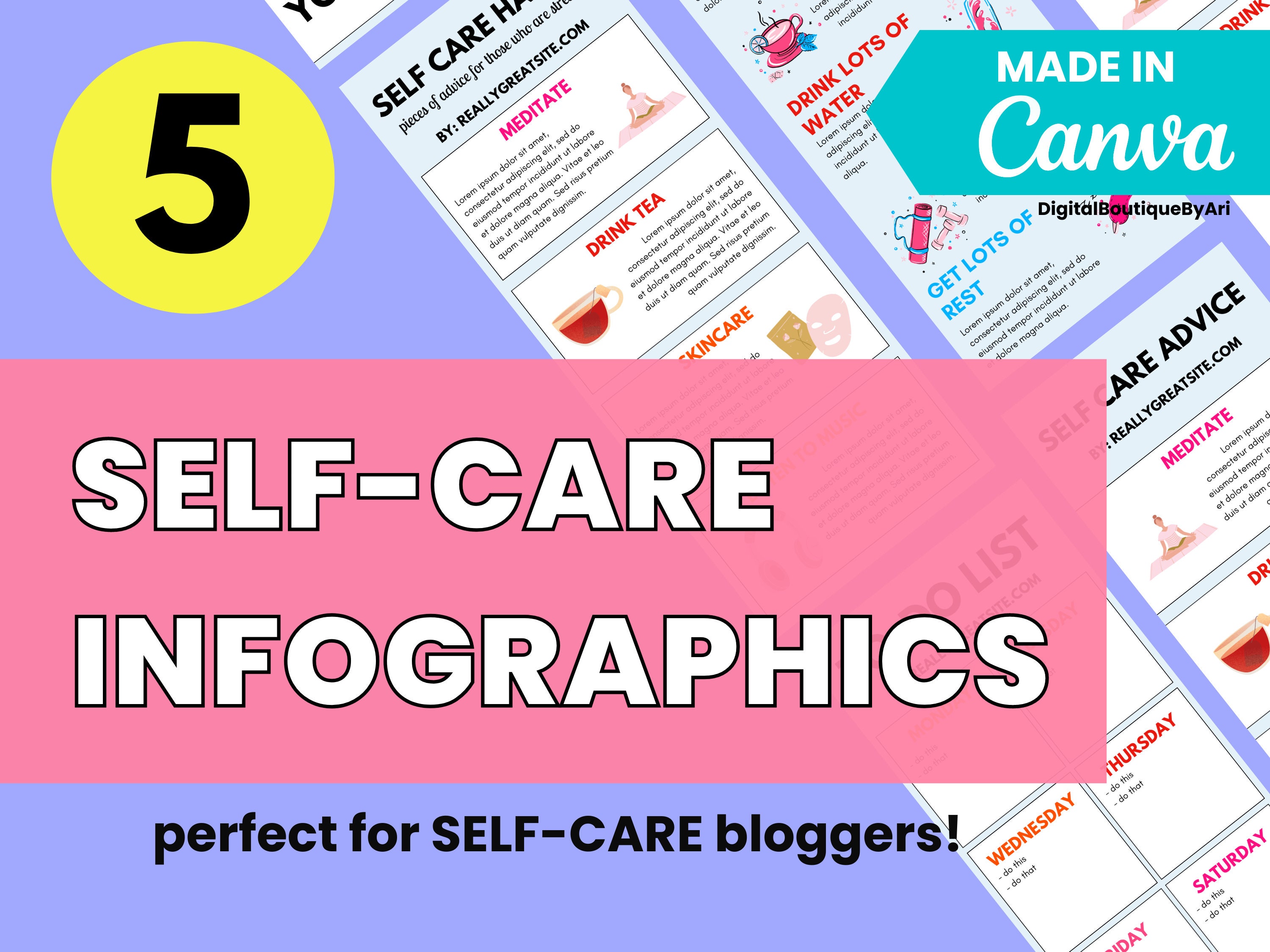 5 SELF-CARE INFOGRAPHICS! Perfect for Self Help Bloggers and Self Care ...