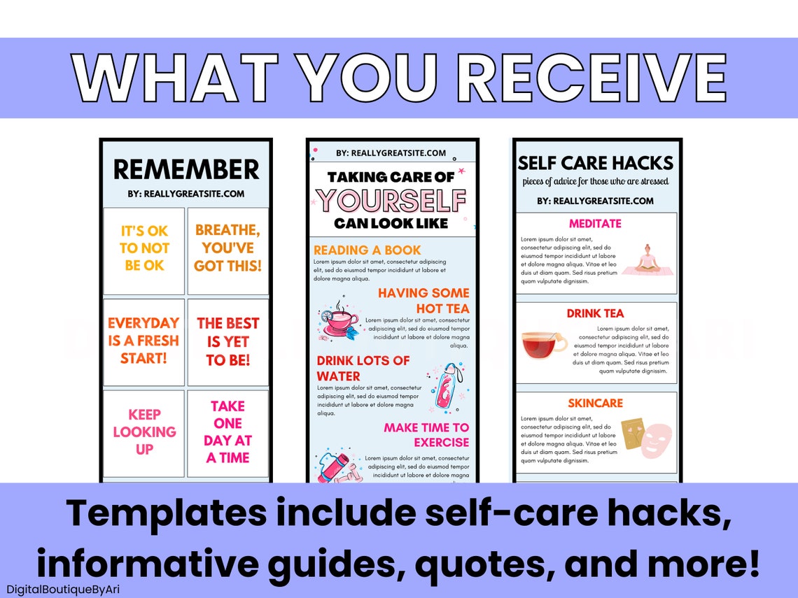 5 SELF-CARE INFOGRAPHICS! Perfect for Self Help Bloggers and Self Care ...