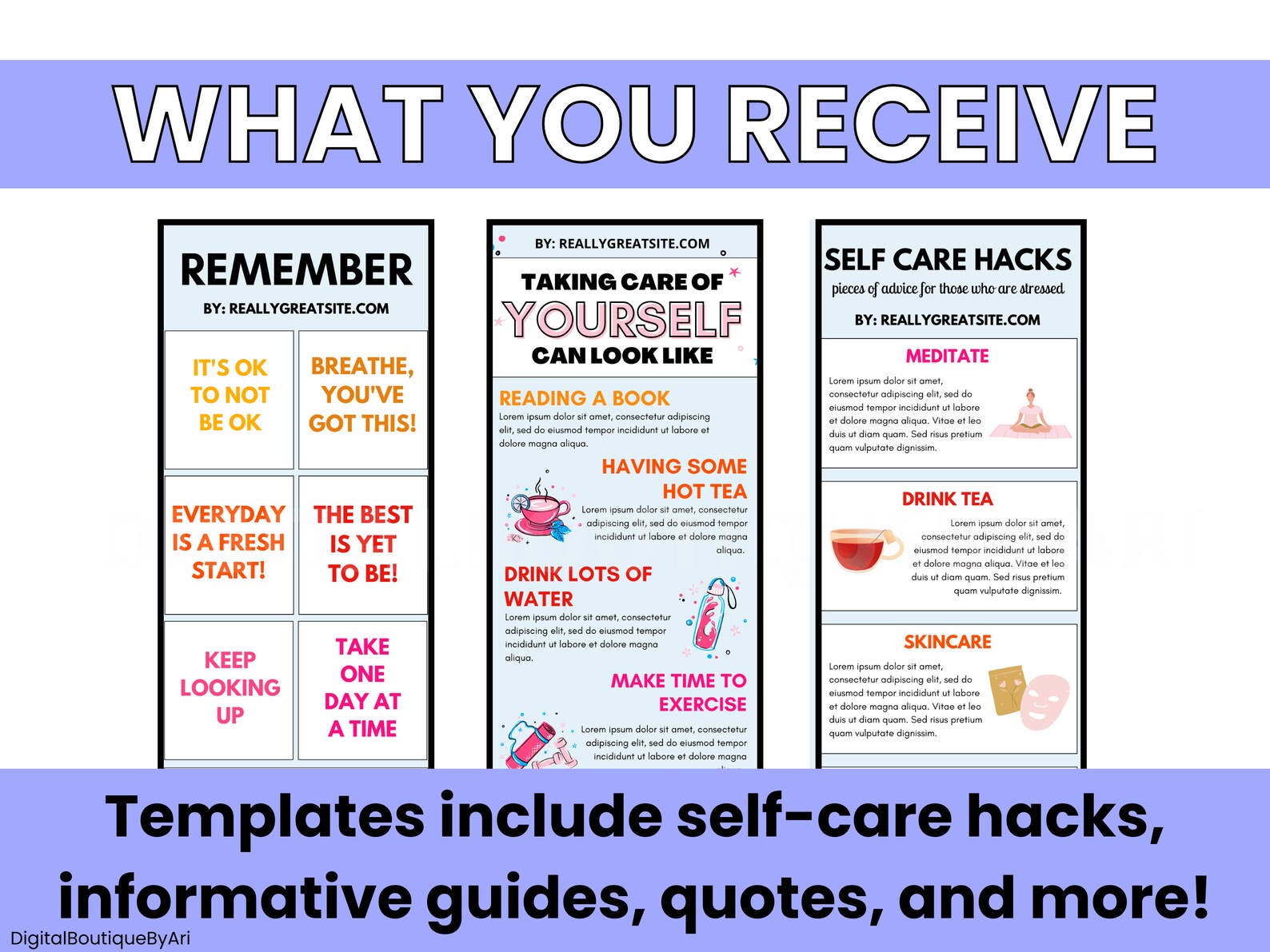 5 SELF-CARE INFOGRAPHICS! Perfect for Self Help Bloggers and Self Care ...