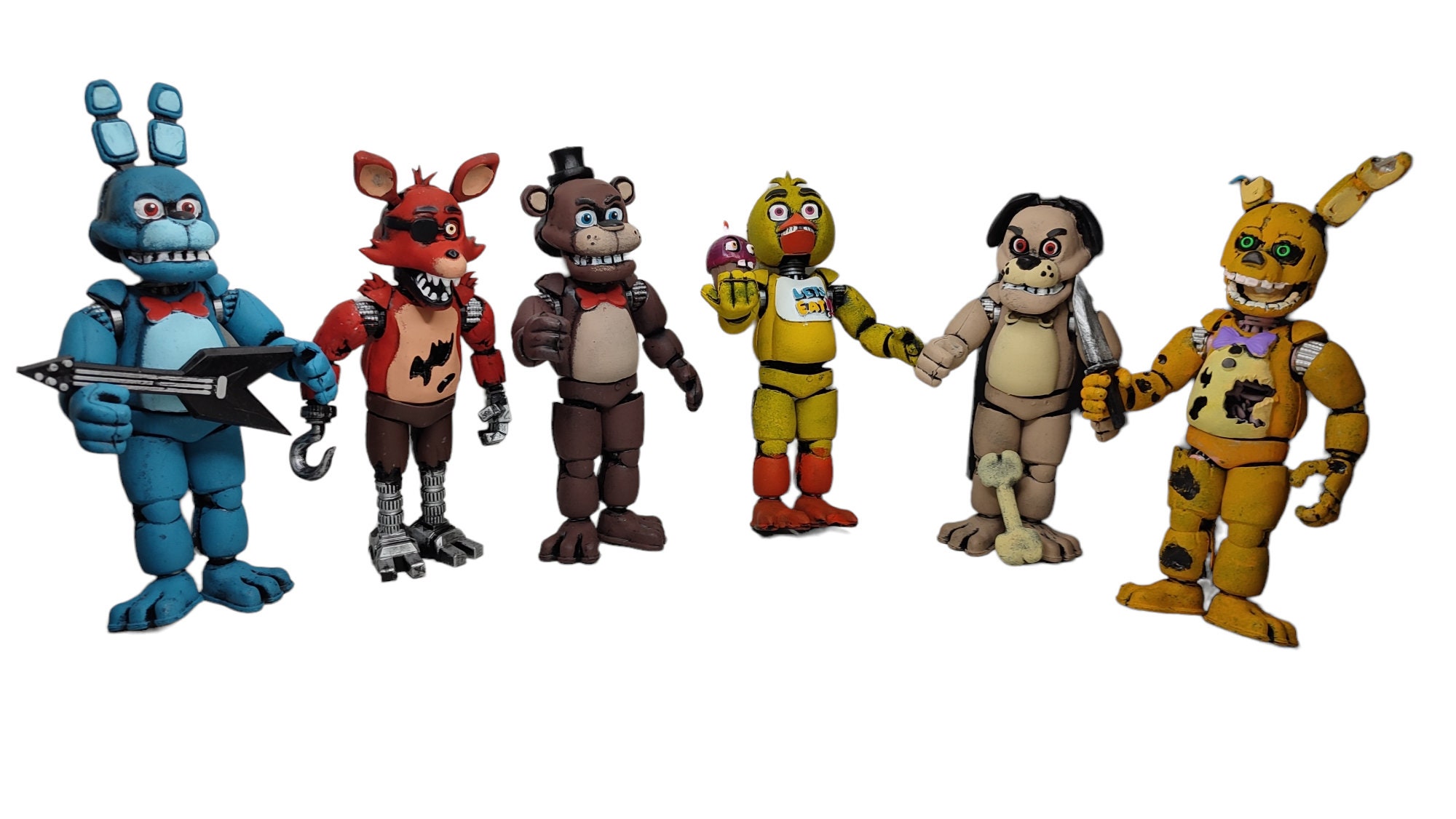 FNAF Five Nights at Freddys 6 Figures 8 Tall Animatronic Toy Figures ...