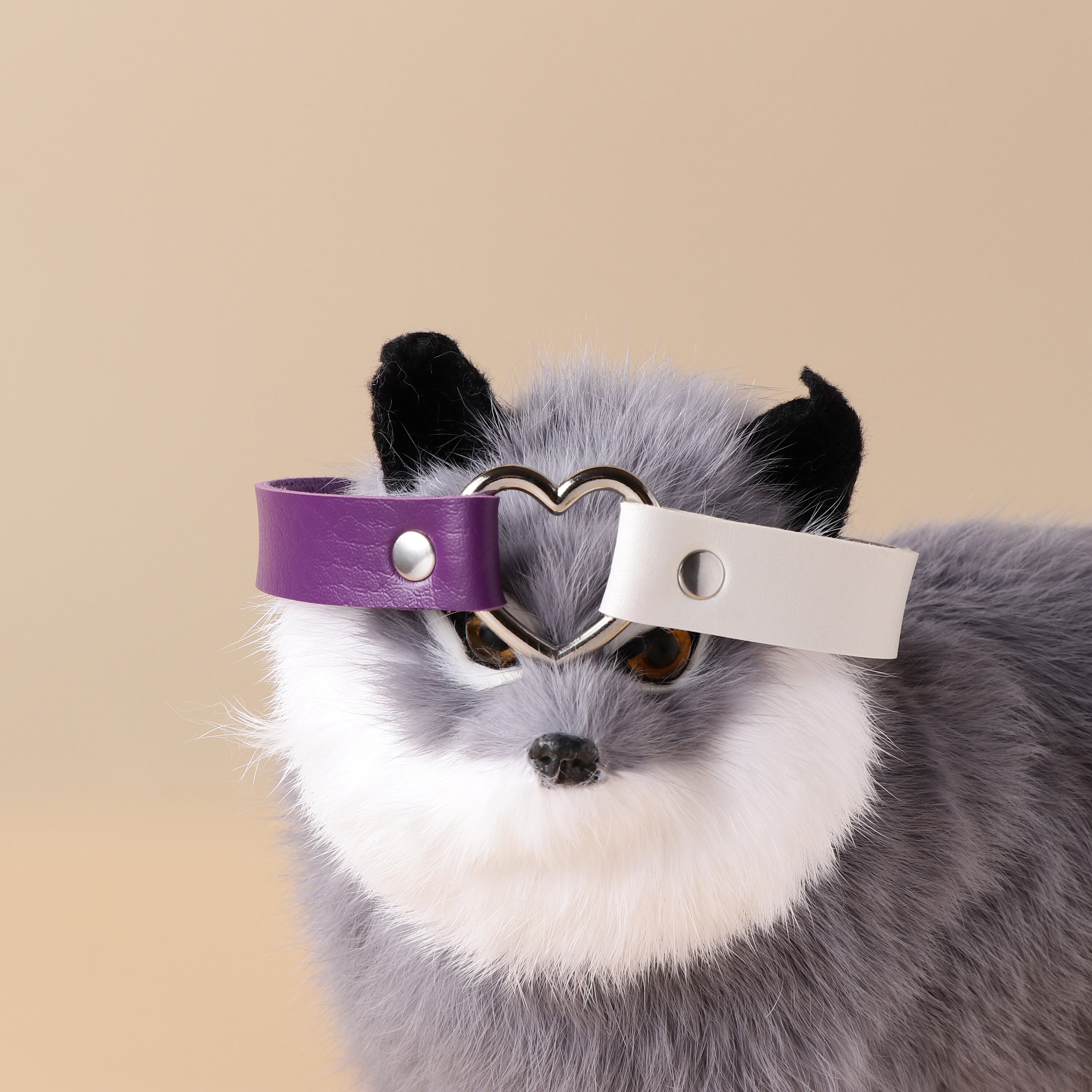 Purple & White Fox Ear and Tail Plug Set Custom Text Anal - Etsy