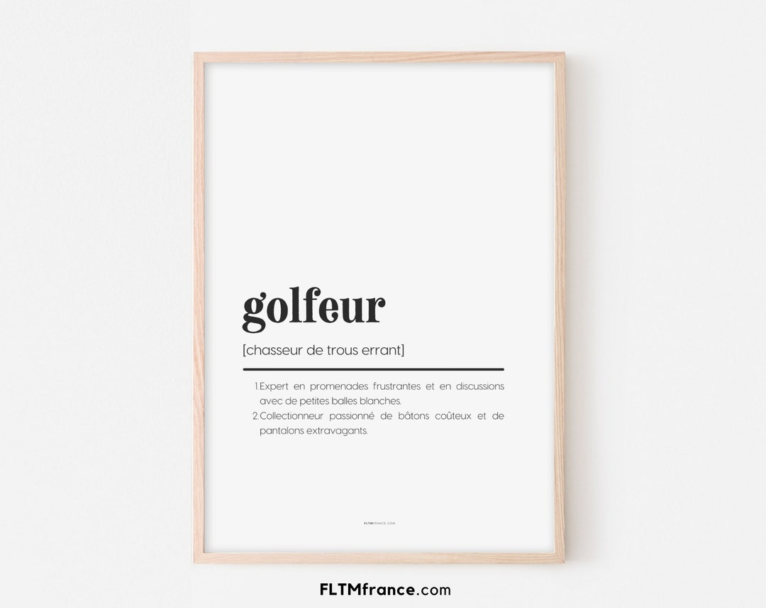 Golfer Definition Poster Original Gift Idea for Golf Enthusiast Golf ...