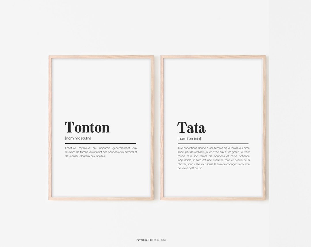 Uncle and Tata Definition Poster Poster or Card to Print - Etsy