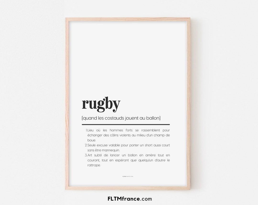 Rugby Humor Definition Poster Original Gift Idea for Rugby Players Wall ...