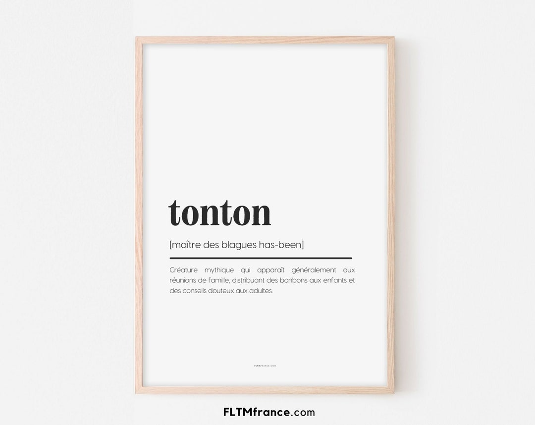 Affiche définition tonton humour Idée cadeau original pour son tonton ...