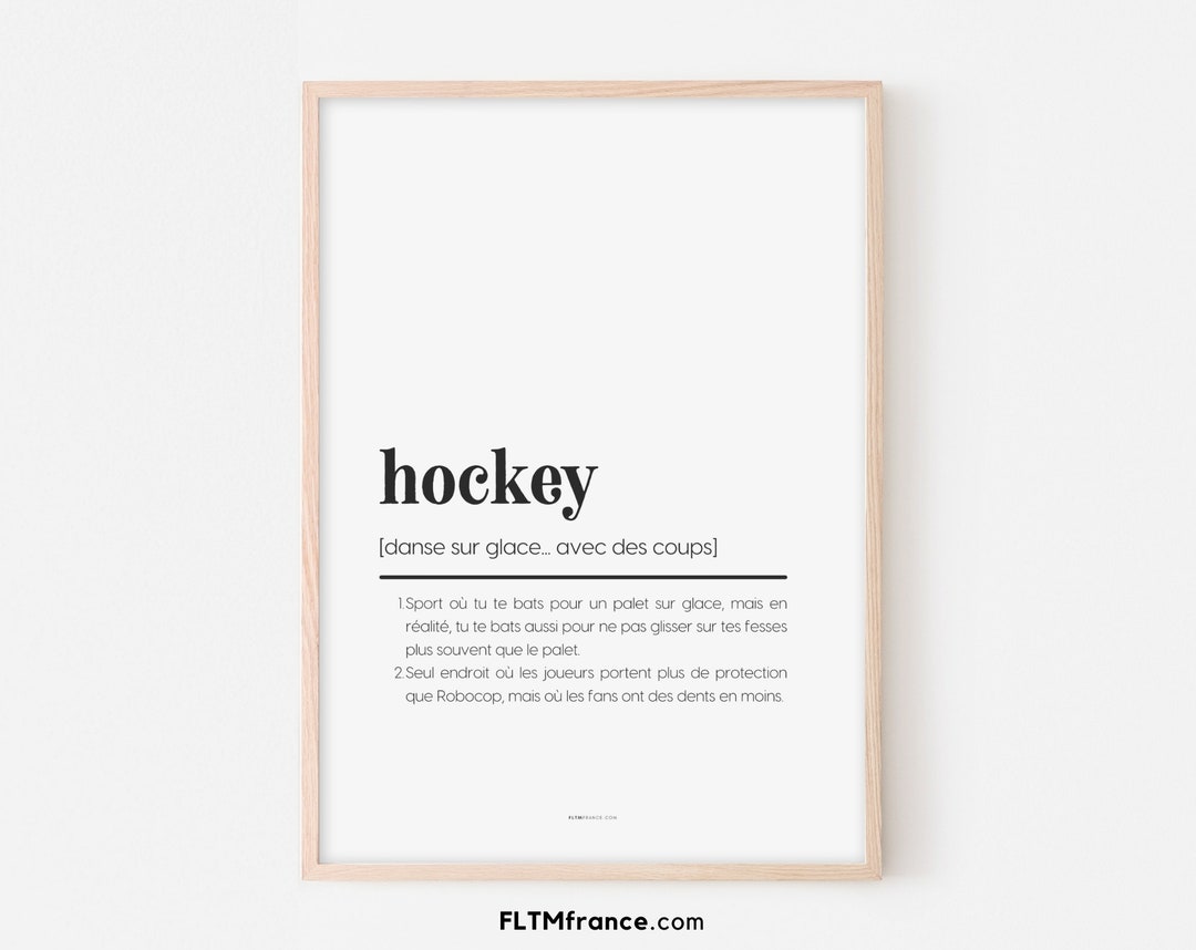 Hockey Humor Definition Poster Original Gift Idea for Hockey Fans Wall ...