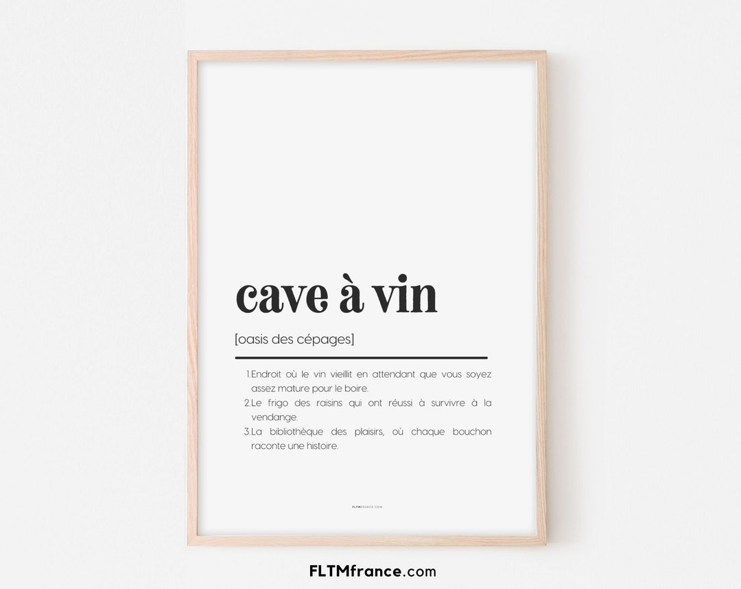Humorous Wine Cellar Definition Poster Original Gift Idea for Wine ...