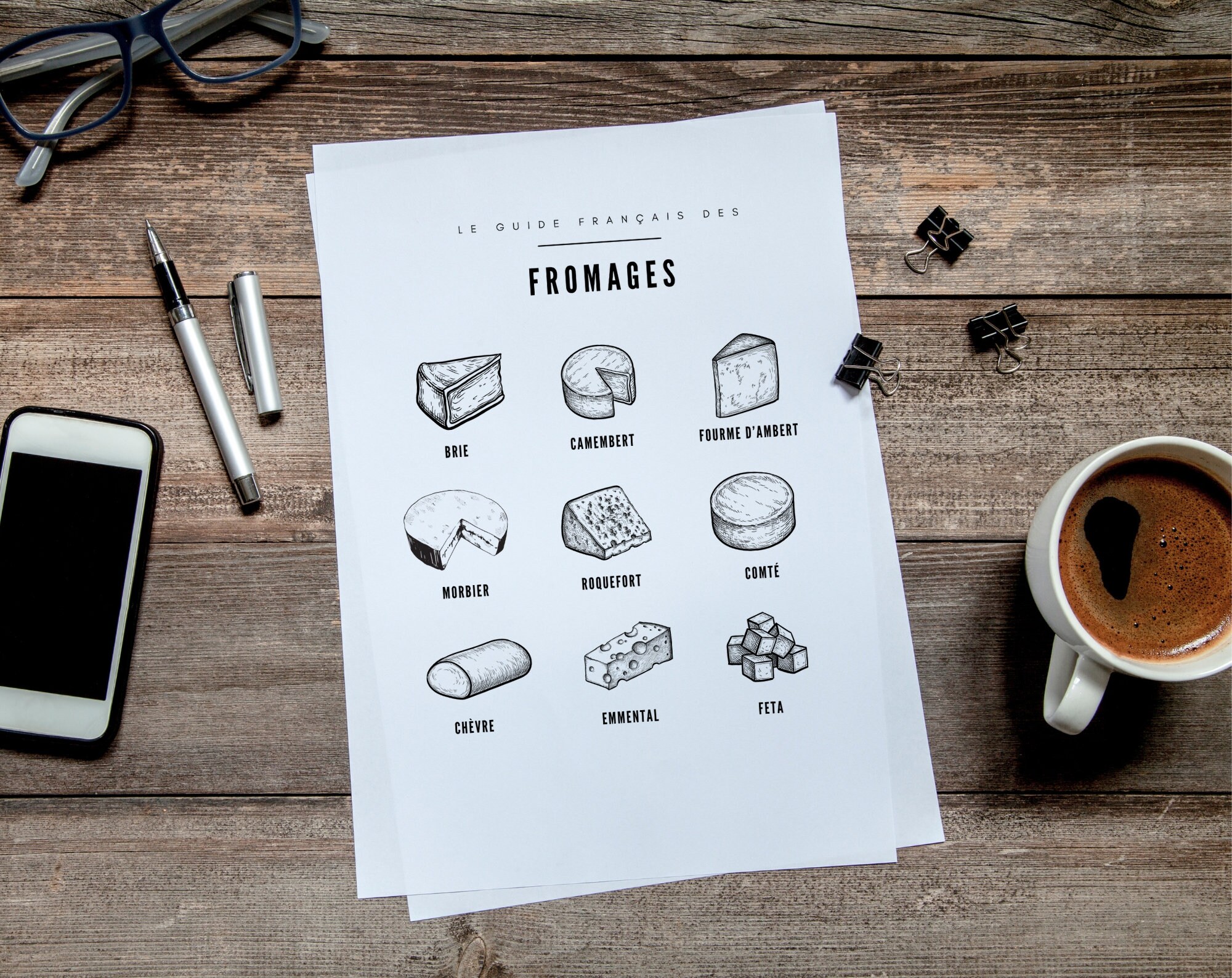 Guide Fromage Minimaliste Poster