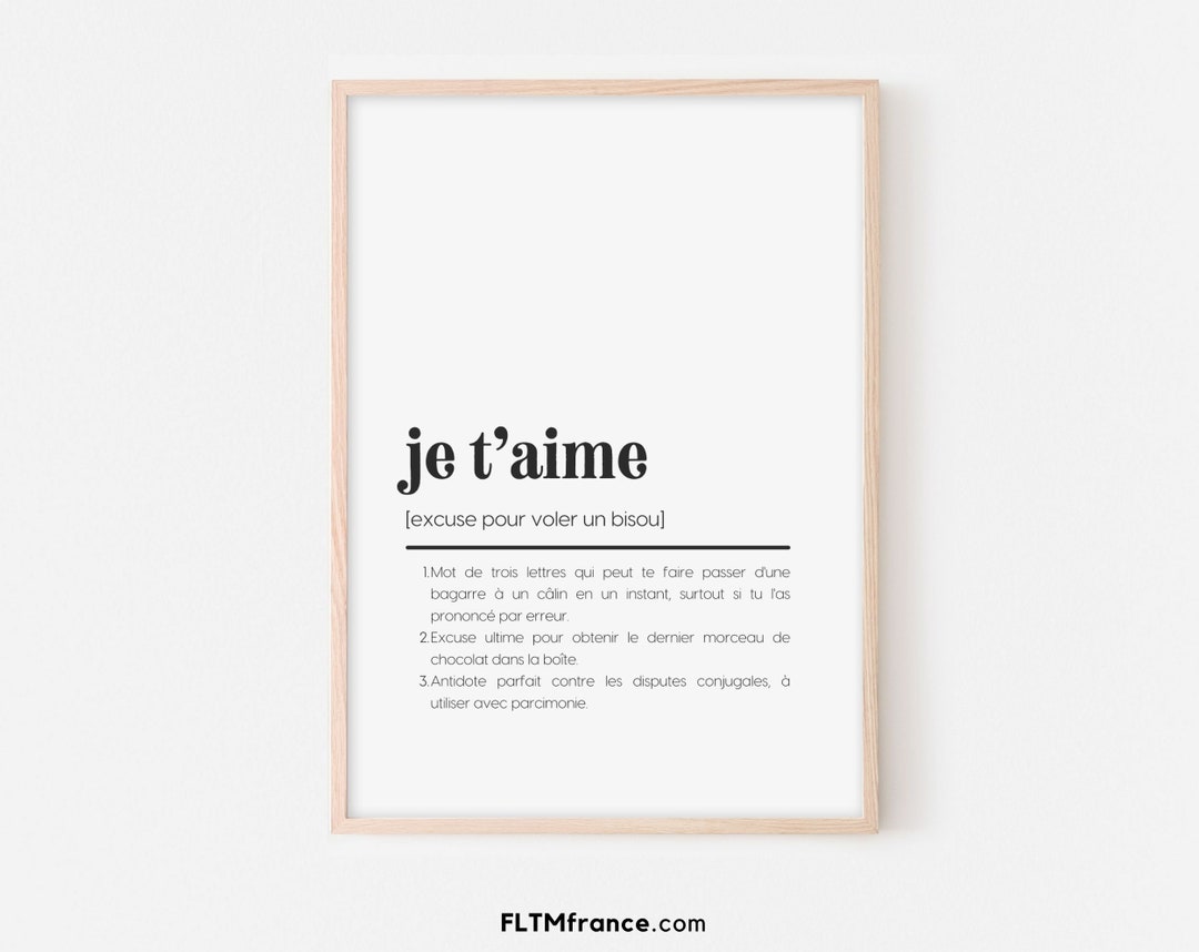 Definition I Love You Humorous Poster Valentine's Day - Etsy