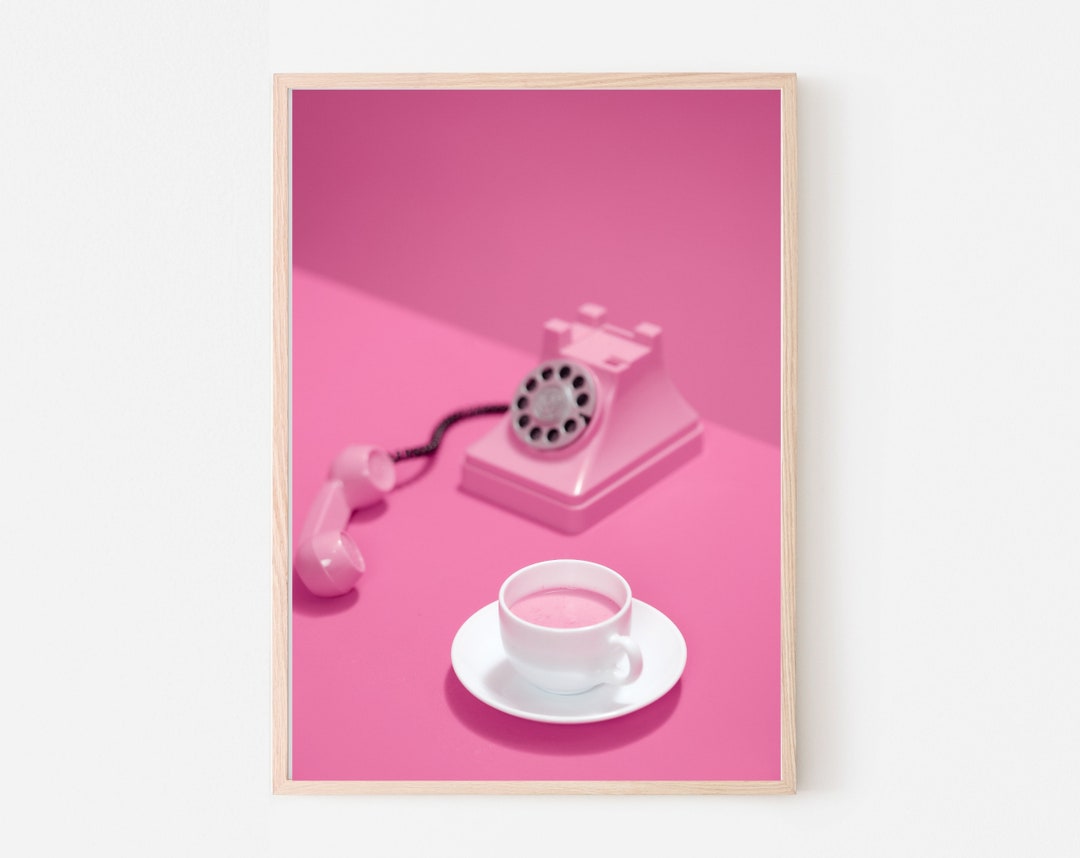 Barbie Phone Poster Barbie Movie Inspired Wall Prints Hot Pink Retro ...
