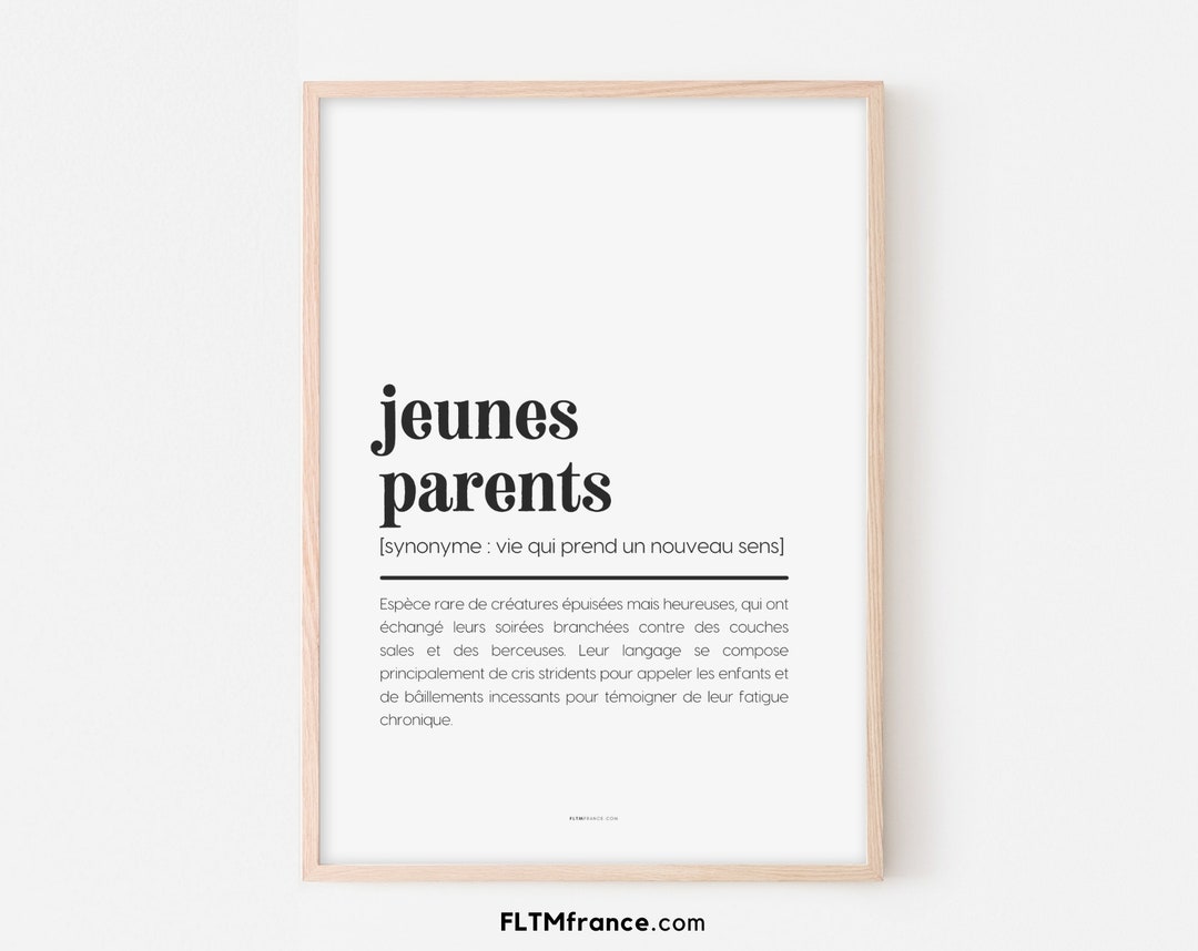 Young Parents Definition Poster Original Gift Idea to Offer Young ...