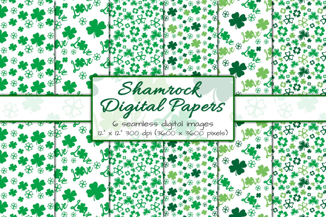 St. Patrick's Day Digital Paper - Seamless Clover Pattern, Irish ...