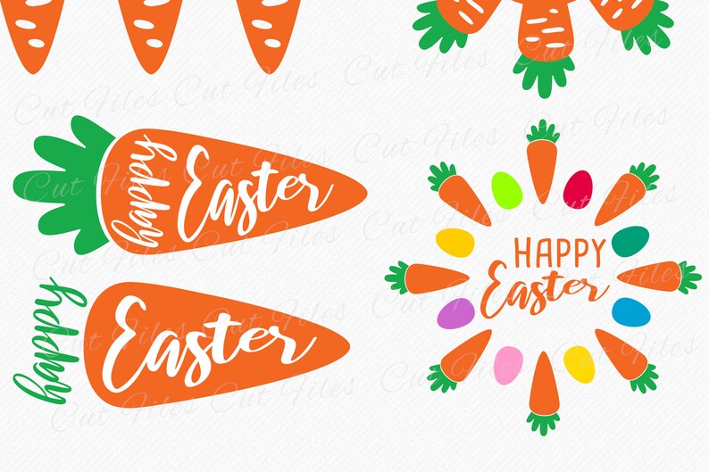 Easter Carrot SVG Bundle, Carrot Frame SVG, Happy Easter Svg, Easter ...