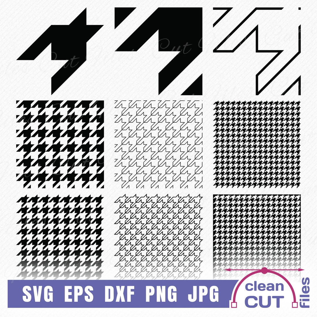 Houndstooth Pattern SVG Vector and Clipart Template Shapes, Cricut ...