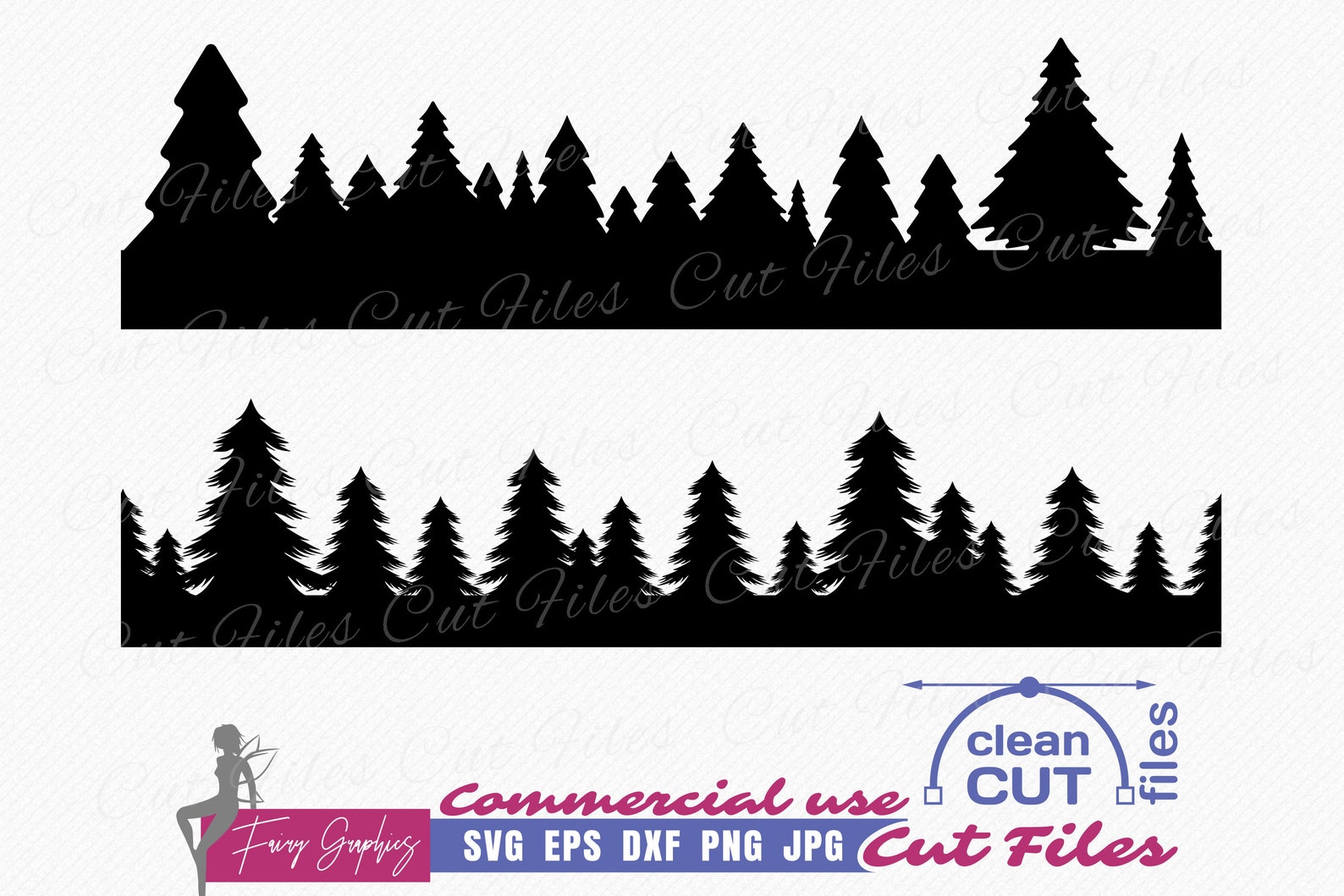 Forest Line SVG Seamless Pine Trees Tree Line SVG Pine Trees - Etsy