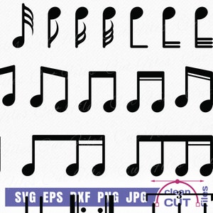 Musical Notes and Symbols SVG Bundle Musical Vector and Clipart Cutting ...