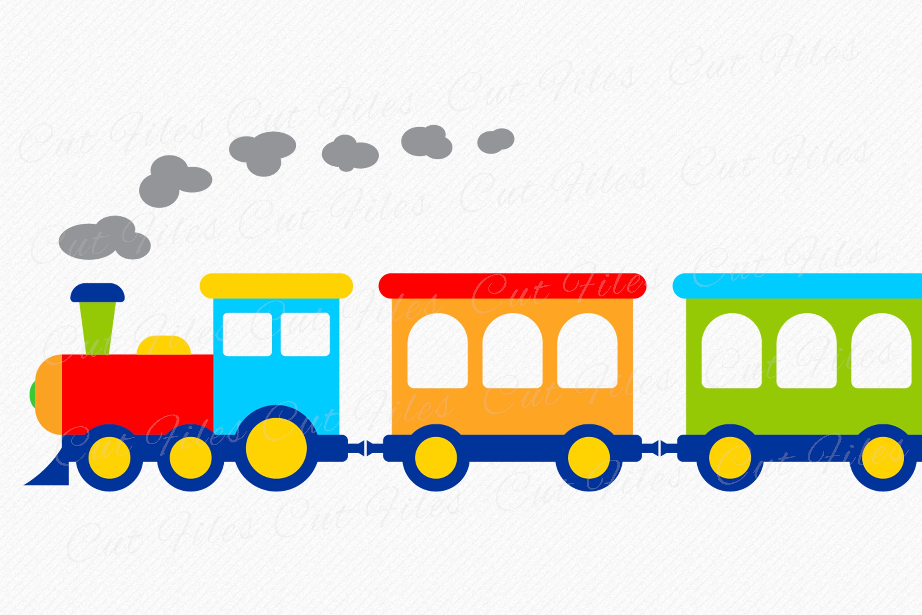 Kids Train SVG Locomotive With Wagons Vector and Clipart Files - Etsy